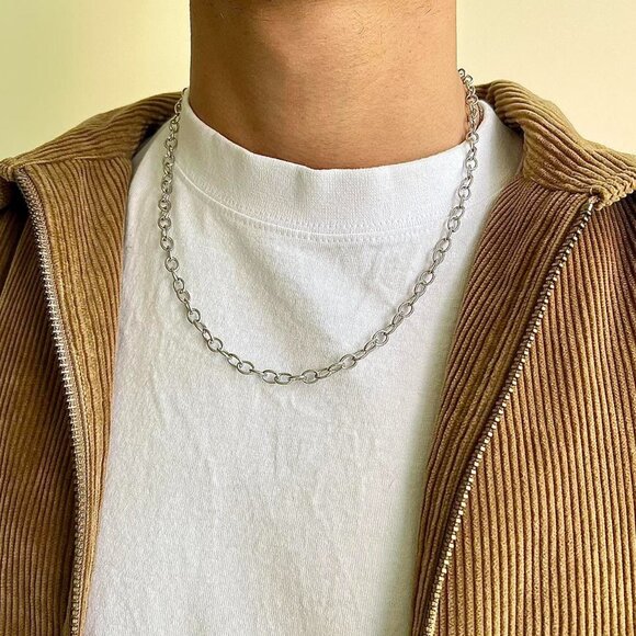 Accessories | Y2k 200s Silver Emo Grunge Affliction Style Chain ...